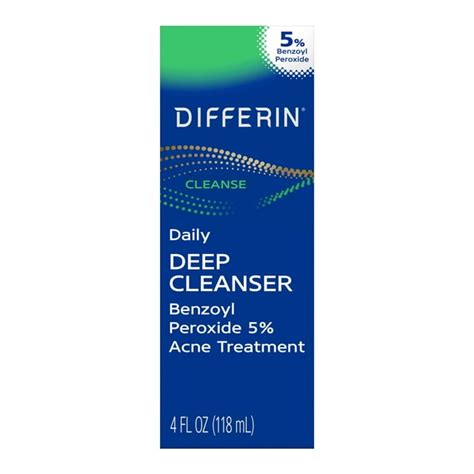 Differin Gentle Facial Cleanse Daily Deep Cleanser With 5 Benzoyl