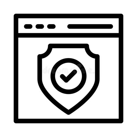 secure browser thin line color vector icon stock vector illustration
