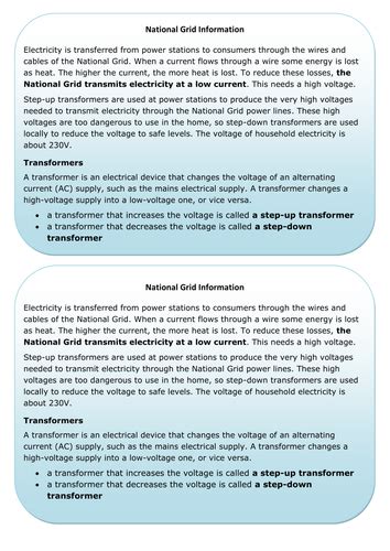 Ks4 Gcse Physics Generating Electricity Revision Lesson Teaching Resources