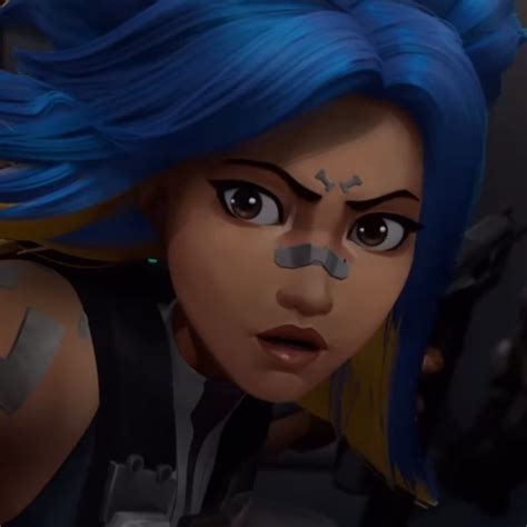 An Animated Character With Blue Hair And Piercings