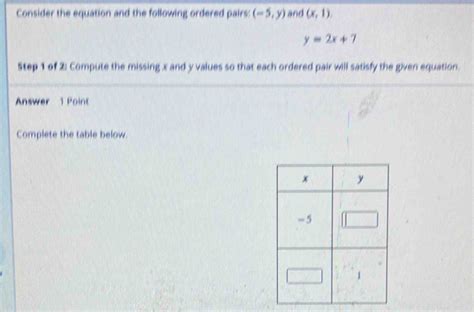 Solved Consider The Equation And The Following Ordered Pairs 5y