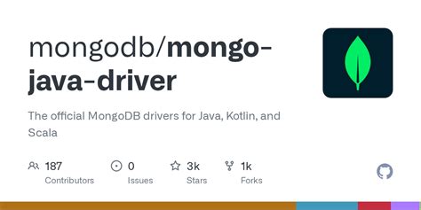 Mongo Java Driverreadmemd At Main · Mongodbmongo Java Driver · Github