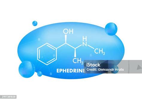 Rumus Kimia Efedrin Dan Struktur Molekul Pada Latar Belakang Biru Dan