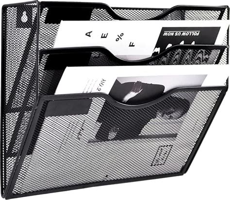 EASEPRES Wand Mail Organizer 3 Ebenen Büro Mesh Wand Aktenhalter A4