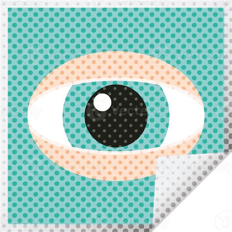 Staring Eye Graphic Square Sticker 44290719 Png