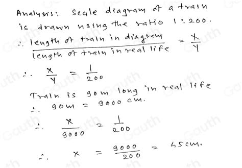 Solved A Scale Diagram Of A Train Is Being Drawn Using The Ratio Of