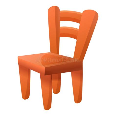 Icono De Silla De Madera Estilo Caricatura Ilustración del Vector