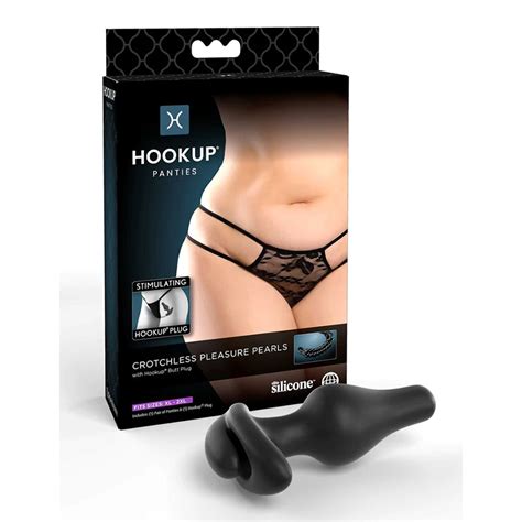 Hookup Crotchless Pleasure Pearls Black Fits Size Xl Xxl Shop