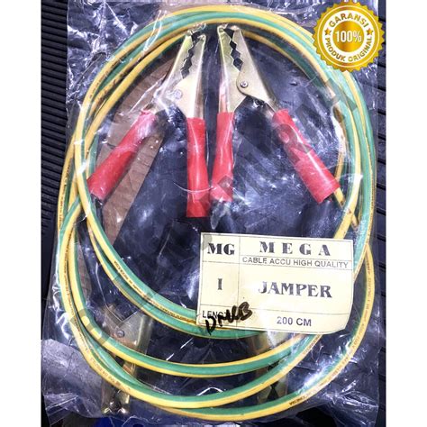 Jual Kabel Jumper Jamper Kabel Aki Mobil Kabel Accu Kuning Hijau Tebal Kuat 200cm 2 Meter