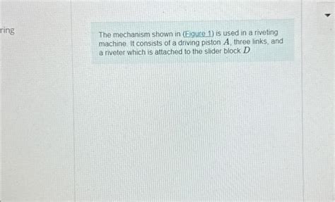 Solved The Mechanism Shown In Figure 1 Is Used In A Chegg