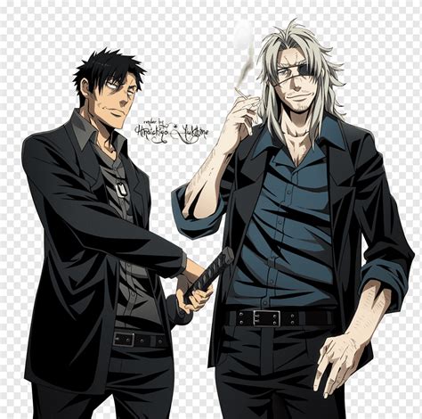 갱스터 아니메 만화 그리기 갱스터 흑발 만화 가상의 인물 Png Pngwing