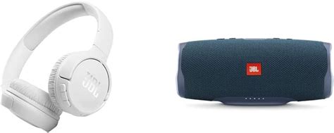 JBL Tune 510BT Wireless On Ear Headphones With Purebass Sound White With JBL Charge 4