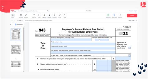 Form 943 Printable Form 943 Blank Sign Forms Online — Pdfliner