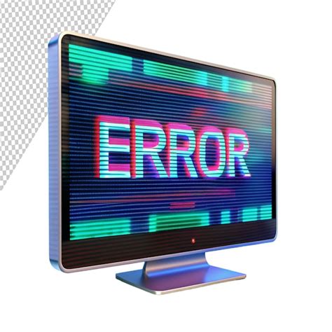 D Rendering Error Text With Screen Effects On Transparent Background Premium Ai Generated Psd