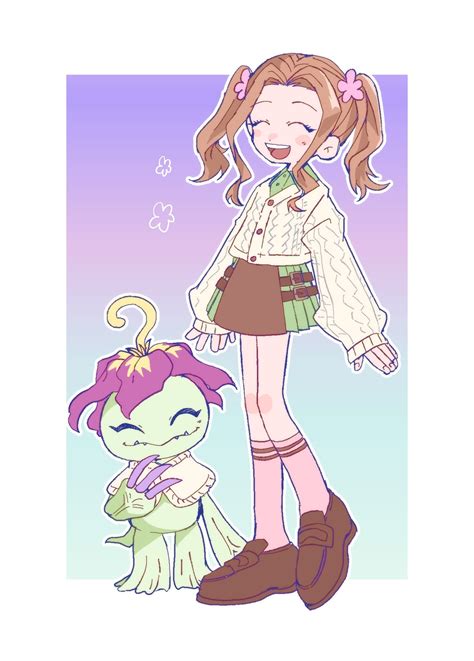 Tachikawa Mimi And Palmon Digimon And More Drawn By Megane Mochi Danbooru