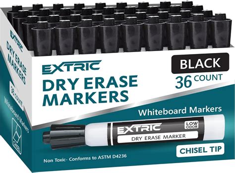 Amazon Com EXTRIC Black Dry Erase Markers Chisel Tip 36 Count Whiteboard Markers Chisel Tip