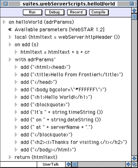 Frontier Cgi Scripting In Frontier