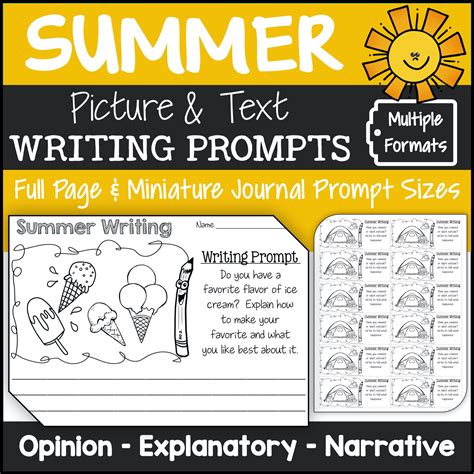 Summer Picture Writing Prompts Opinion Explanatory Narrative Made