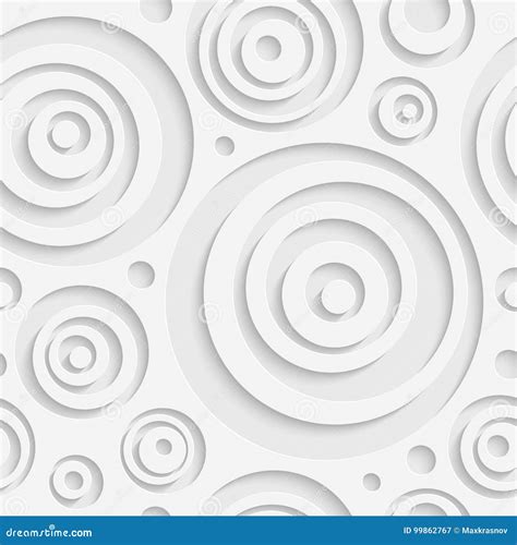 Seamless Bubble Background White Circle Pattern Stock Vector
