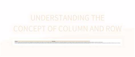 Demystifying Column And Row Concepts Excel Template Free Download