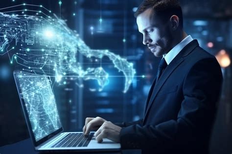 Premium Ai Image Man Using Tools Ai Technology Smart Robot Science