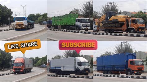 Truk UD Quester Hino Axor Isuzu Giga Dan Fuso Meliuk Di Jalur Keluar