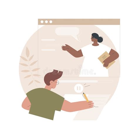 Recorded Classes App Interface Template Stock Vector Illustration Of