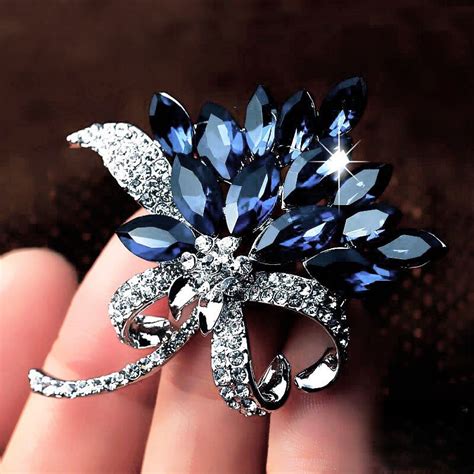 Elegant Brooch Minimalis T Diamond Floral Pin Elegant Scarf And Blouse