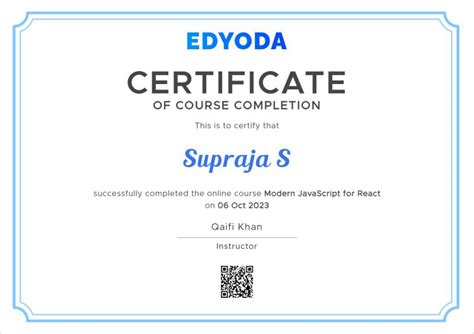 Completed Modern Javascript For React Course From Edyoda Zekelabs Technologies Pvt Ltd