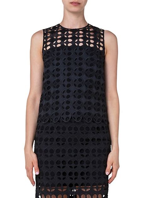 Shop Akris Punto Circle Lace Sleeveless Top Saks Fifth Avenue
