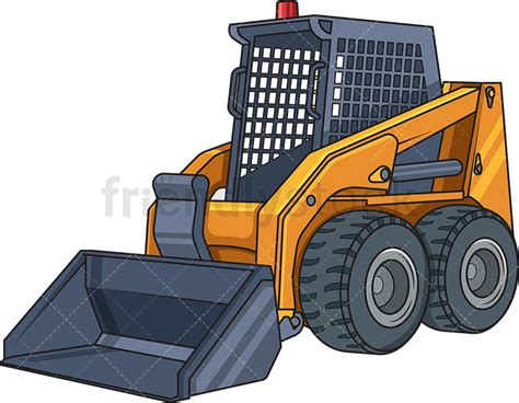 Realistic Skid Steer Loader Cartoon Vector Clipart FriendlyStock