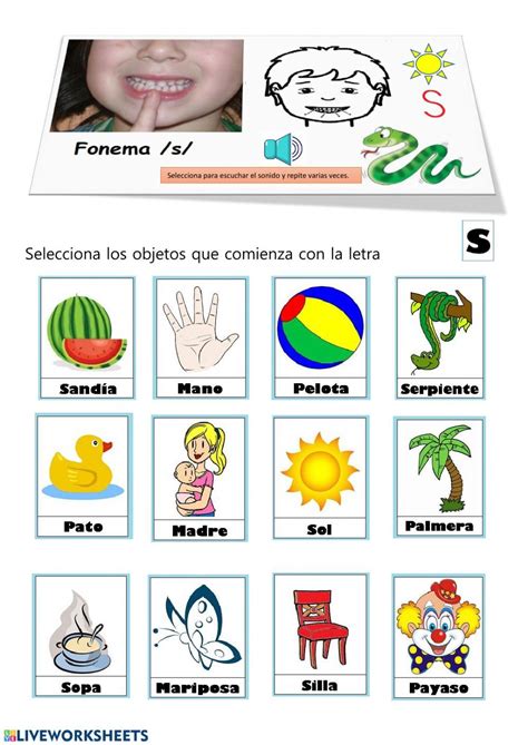 Fonema S Worksheet S Pic Feelings Language