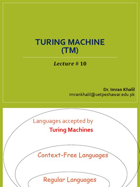 At Lecture 10 Turing Machines Pdf Theory Of Computation Computability Theory