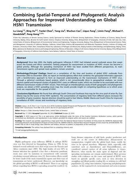 Pdf Combining Spatial Temporal And Phylogenetic Analysis Approaches