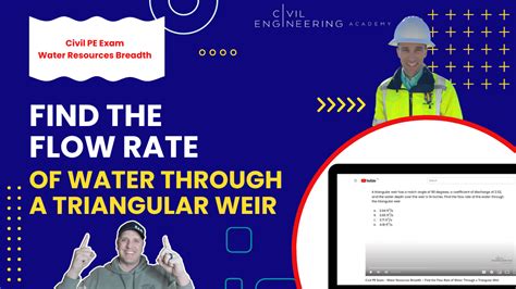 civil pe exam water resources breadth find the flow rate of water