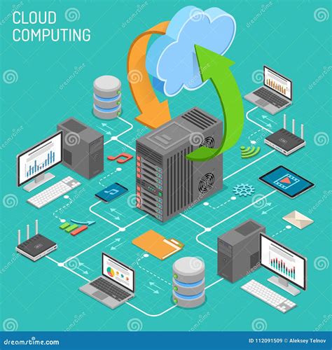 Data Network Cloud Computing Technology Isometric Stock Vector Illustration Of Network Chart