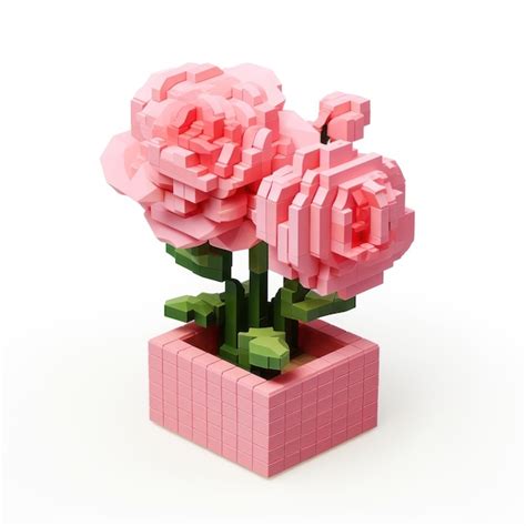 Premium Photo Peony Bricks Toy Art Flower Plant