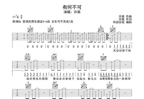 有何不可吉他谱许嵩c调弹唱37专辑版 吉他世界