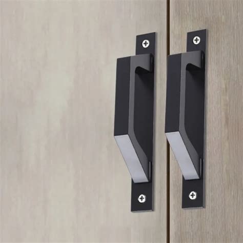 POIGN E L GANTE EN Fer Noir Pour Portes De Grange Et Portes