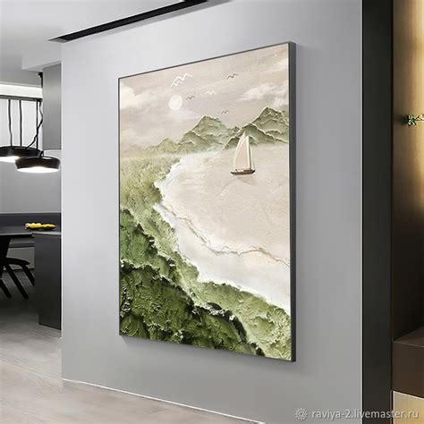 Картина Абстракция маслом Морской пейзаж Картины пейзажи Горы закат в интернет магазине на