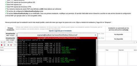 permissions in conf php installing my dolibarr dolibarr
