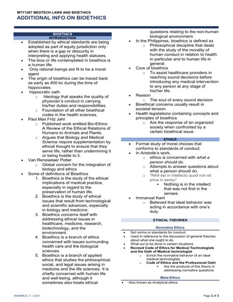 Medtech Laws And Bioethics Bioethical Principles And Theories