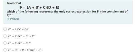 Solved Given That F A B C D E Which Of The Chegg