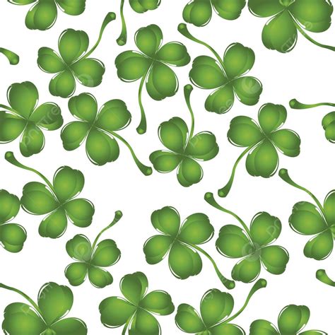 Clover Pattern Drawing Greenish Parade Vector Drawing Greenish