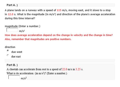 Solved A Plane Lands On A Runway With A Speed Of 115 Ms