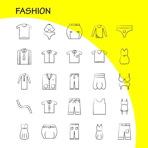 Conjunto de iconos dibujados a mano de moda para infografías Vector
