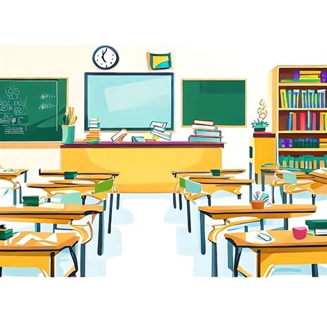 Premium Ai Image Classroom Of The School Without Student And Teacher
