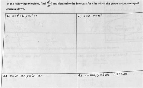 In The Following Exercises Find D 2 Y Dx 2 And Determine The