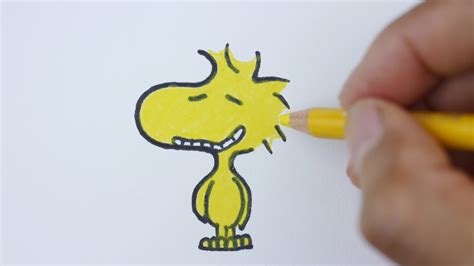 스누피의 우드스탁 그리기 색칠하기 Drawing Woodstock form peanuts 003 YouTube