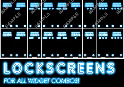 Blue Neon Ios App Icons Widgets And Lock Screens Etsy